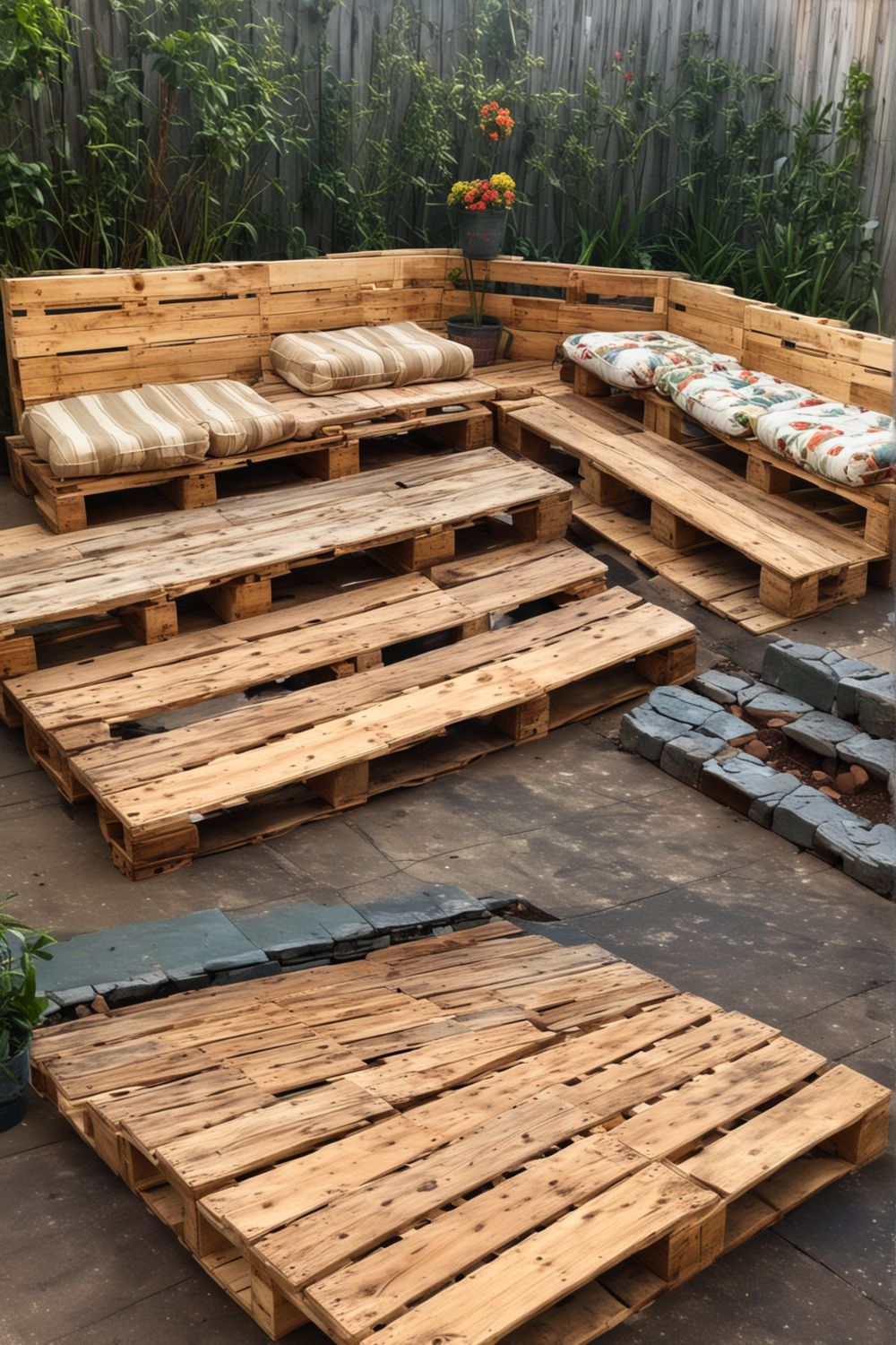 15 Creative DIY Pallet Patio Deck [Step By Step Guide] – craftydiyers.com